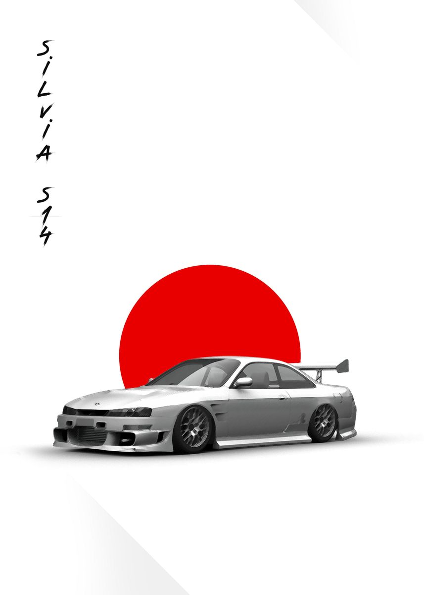 'S14 NISSAN' Poster, picture, metal print, paint by SAIDI ARTWORKS ...
