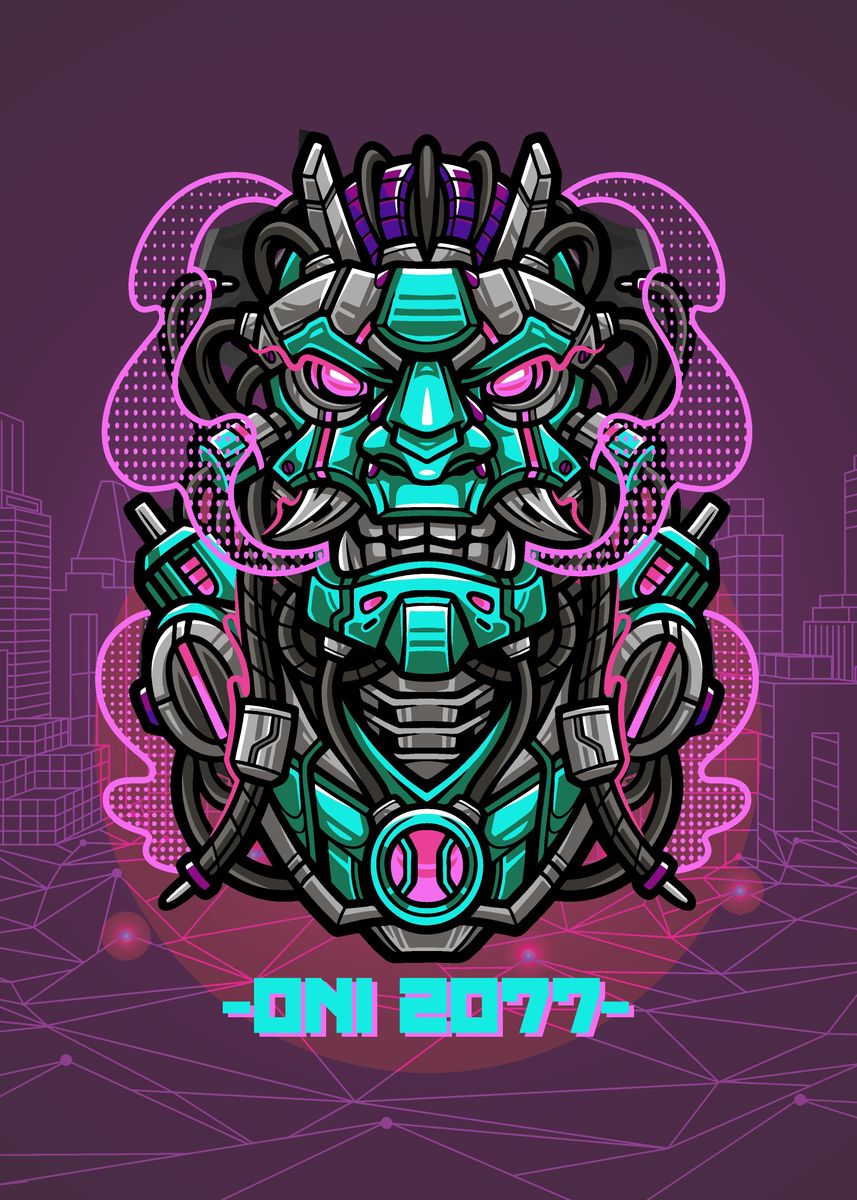 'Mecha Oni Japan Modern' Poster, picture, metal print, paint by Wpap ...