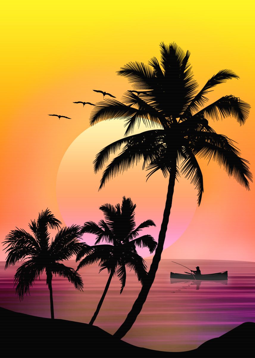 'dusk synthwave' Poster, picture, metal print, paint by INSPIRE ...