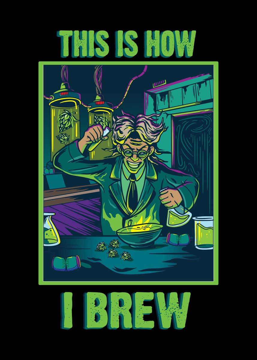 'Brewmaster Funny Gift For' Poster, picture, metal print, paint by ...