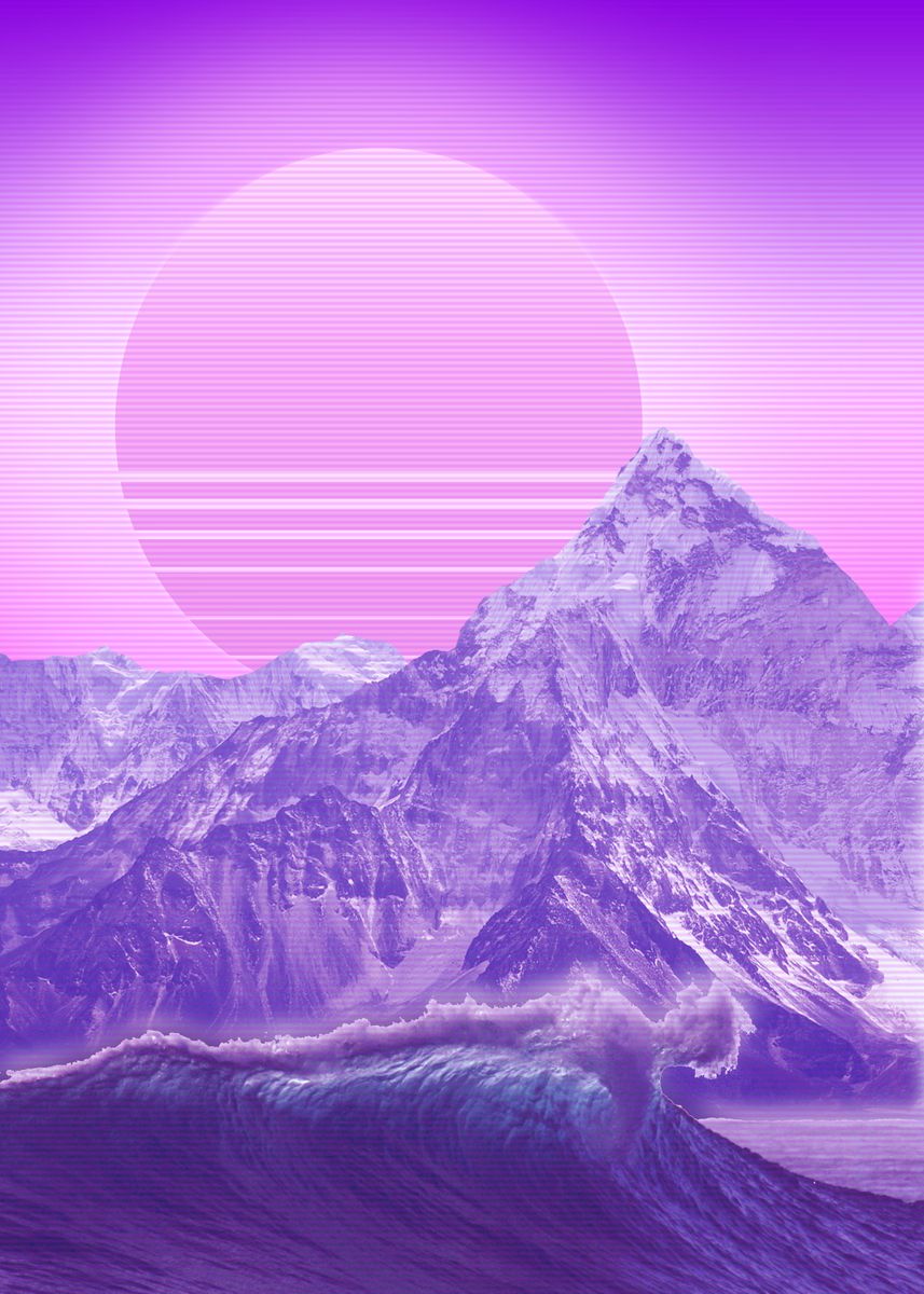 'mountain synthwave' Poster by INSPIRE COLLECTION | Displate