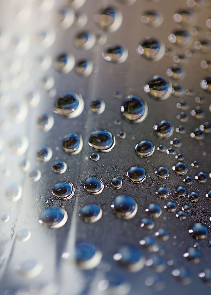 'Water droplets close up' Poster, picture, metal print, paint by ...
