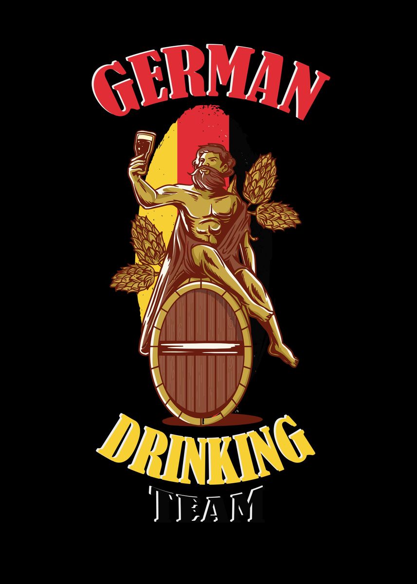 'German Drinking Team' Poster, picture, metal print, paint by ...