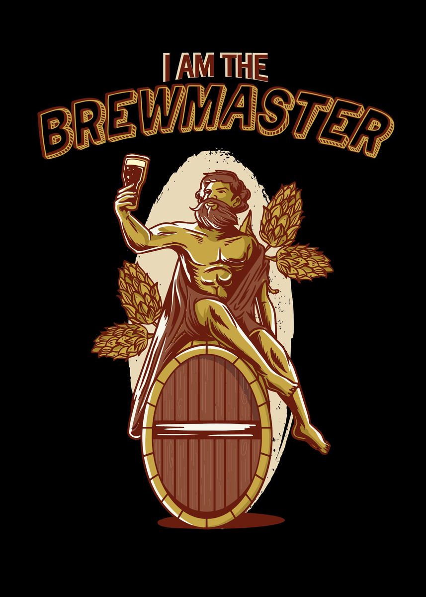 'Brewmaster Funny Gift For' Poster, picture, metal print, paint by ...