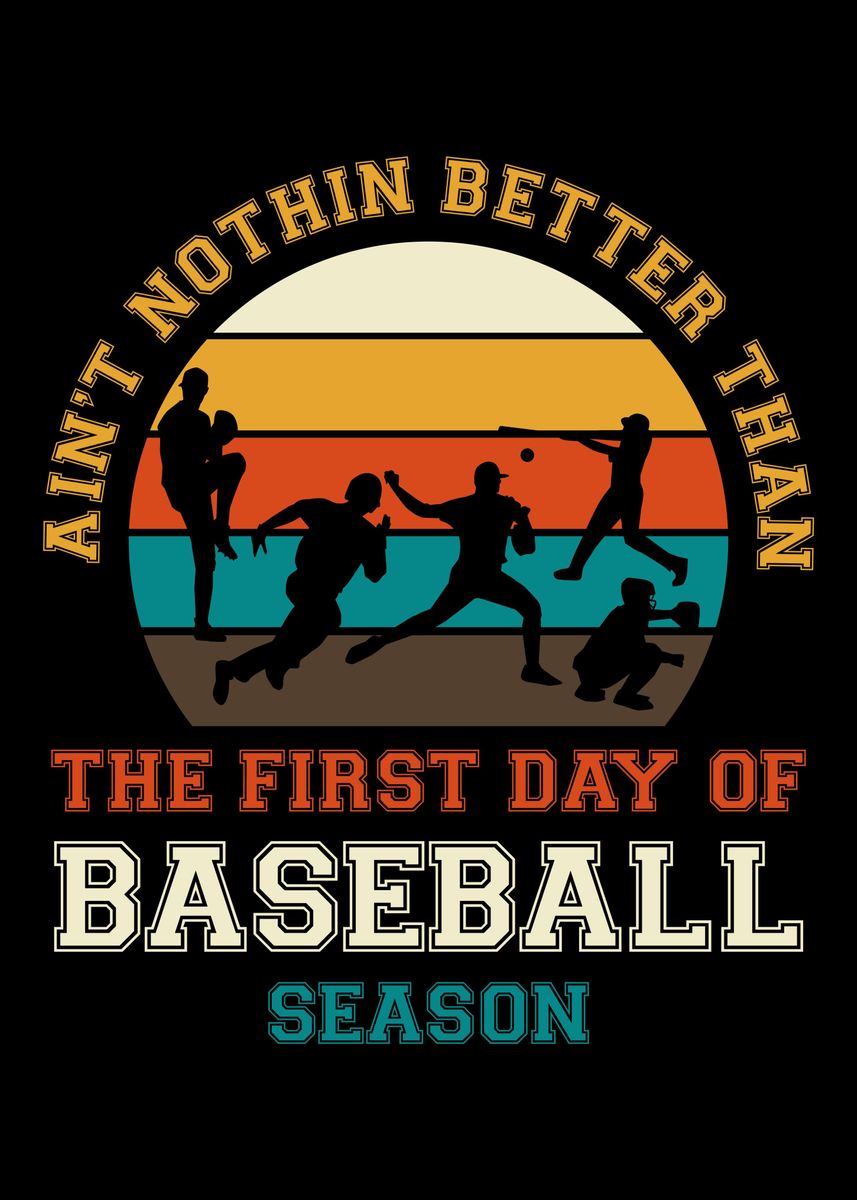 'Baseball Season Vintage' Poster, picture, metal print, paint by ...