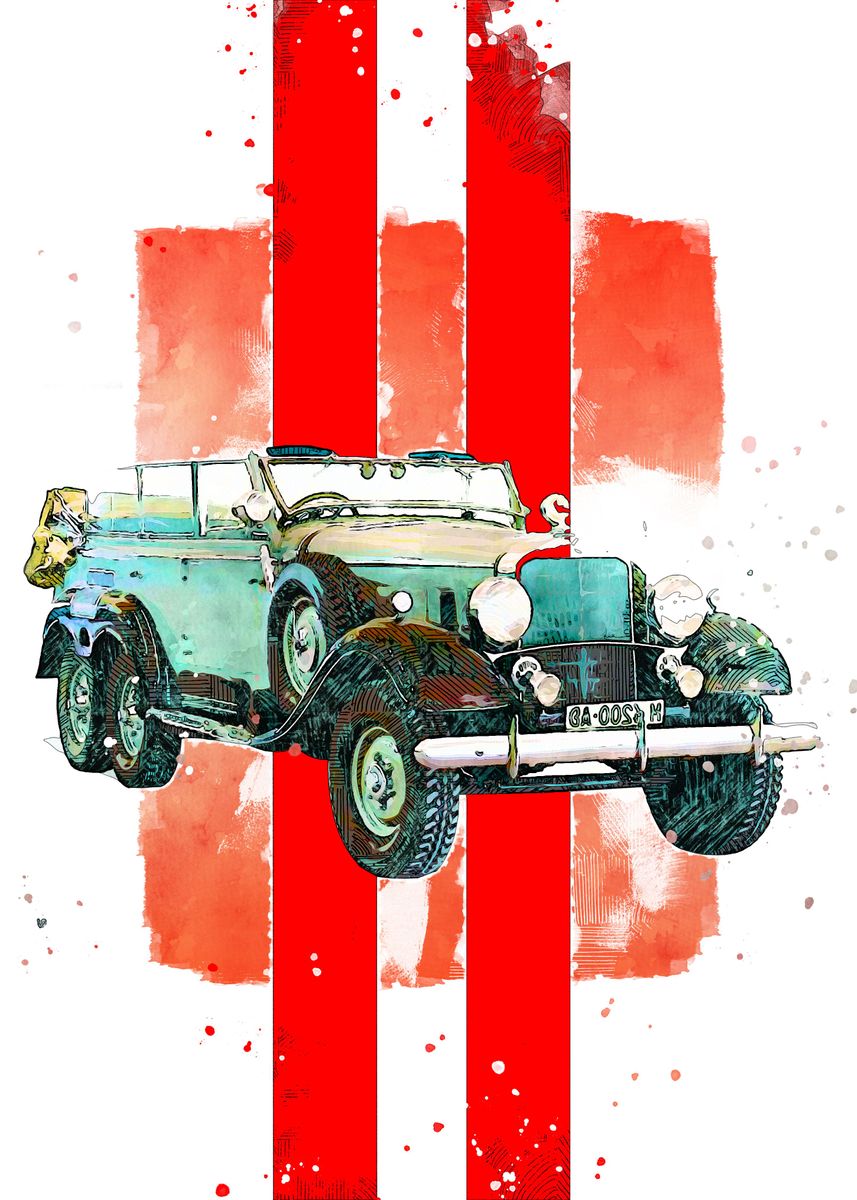 'legendary vintage car' Poster by sengahart | Displate