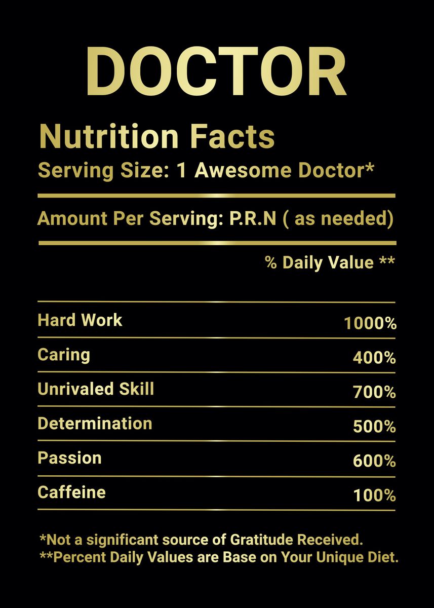 'Doctor nutrition facts' Poster, picture, metal print, paint by Instart ...