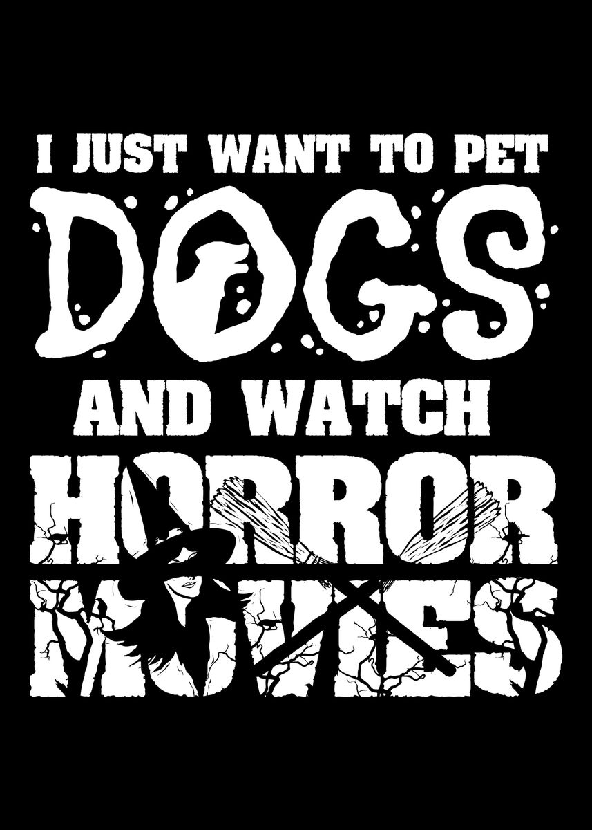 'Halloween Watch Movie dog' Poster, picture, metal print, paint by ...
