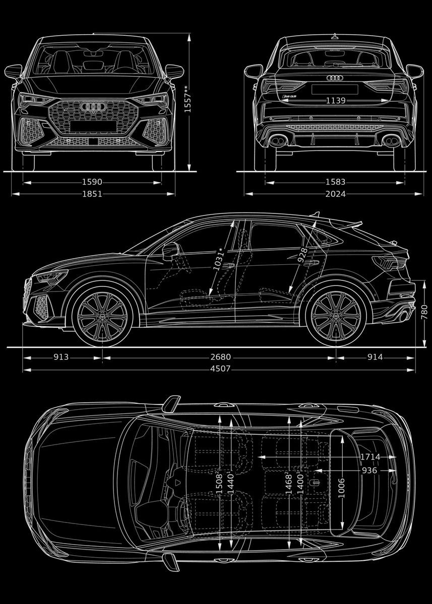'audi rsq3 Sportback' Poster, picture, metal print, paint by Retal ...