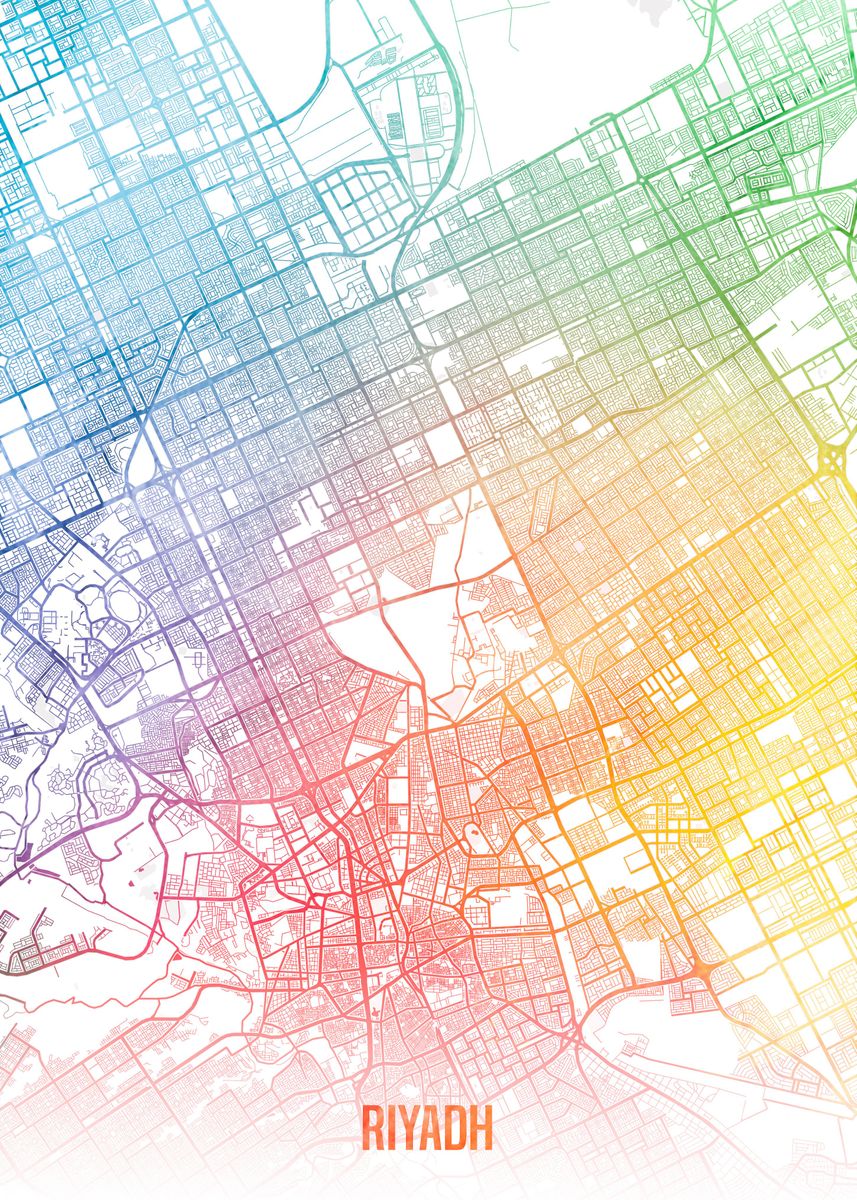 'Riyadh Map' Poster by Stefano Lunghi | Displate