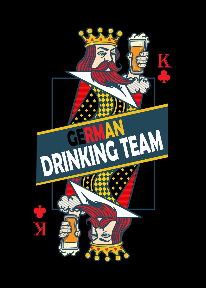 'German Drinking Team' Poster, picture, metal print, paint by ...
