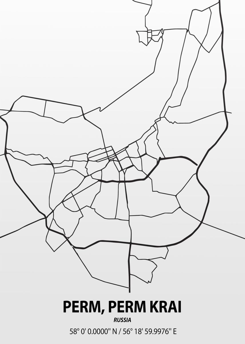 'Perm Russia ' Poster, picture, metal print, paint by Designersen ...