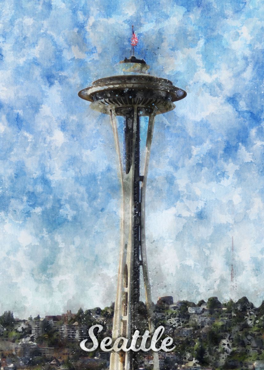 'Seattle' Poster by Posterlicious | Displate