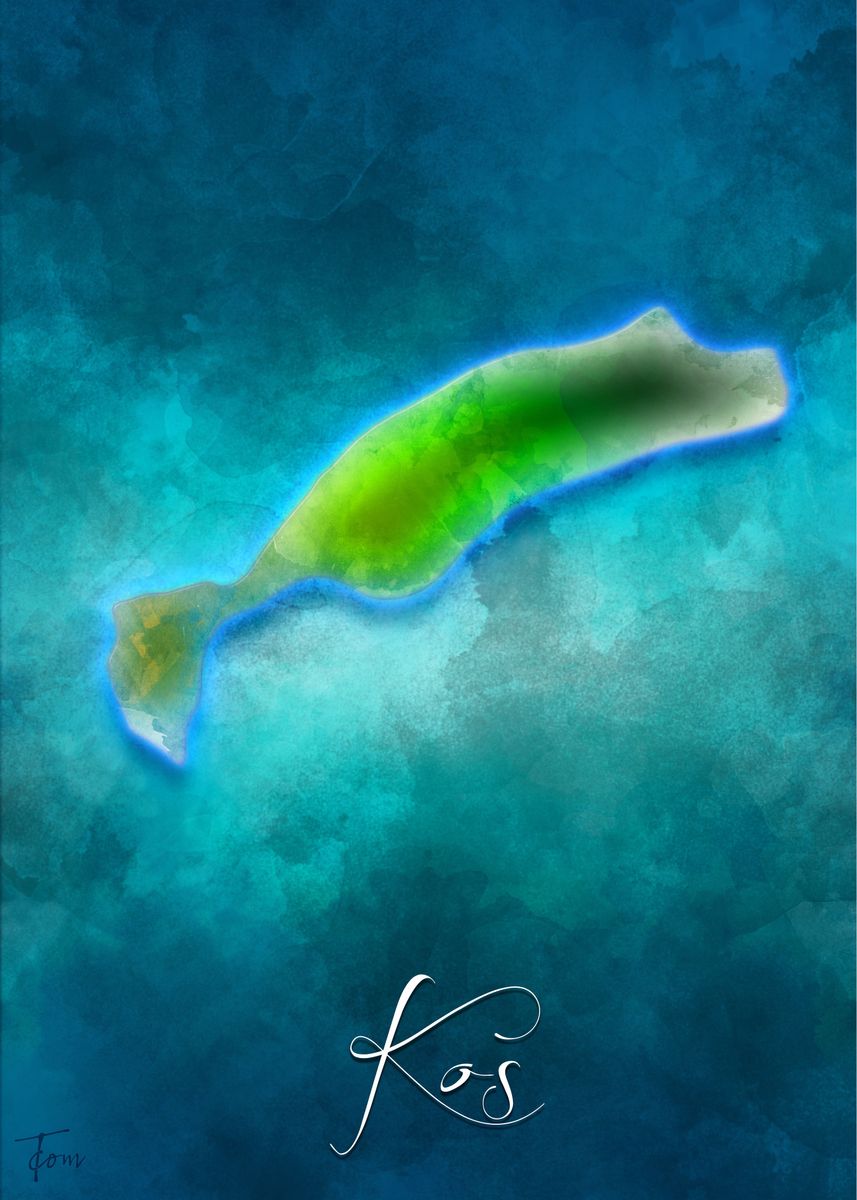 'Kos' Poster, picture, metal print, paint by Petra Rommelfanger | Displate