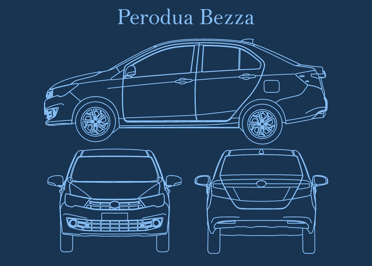 'Perodua Bezza 2017' Poster by shiner artist | Displate