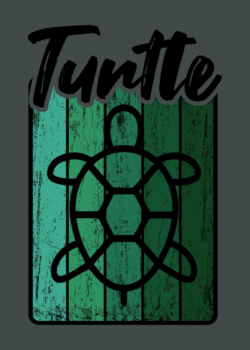 'RETRO TURTLE Turtle Lover' Poster, picture, metal print, paint by ...