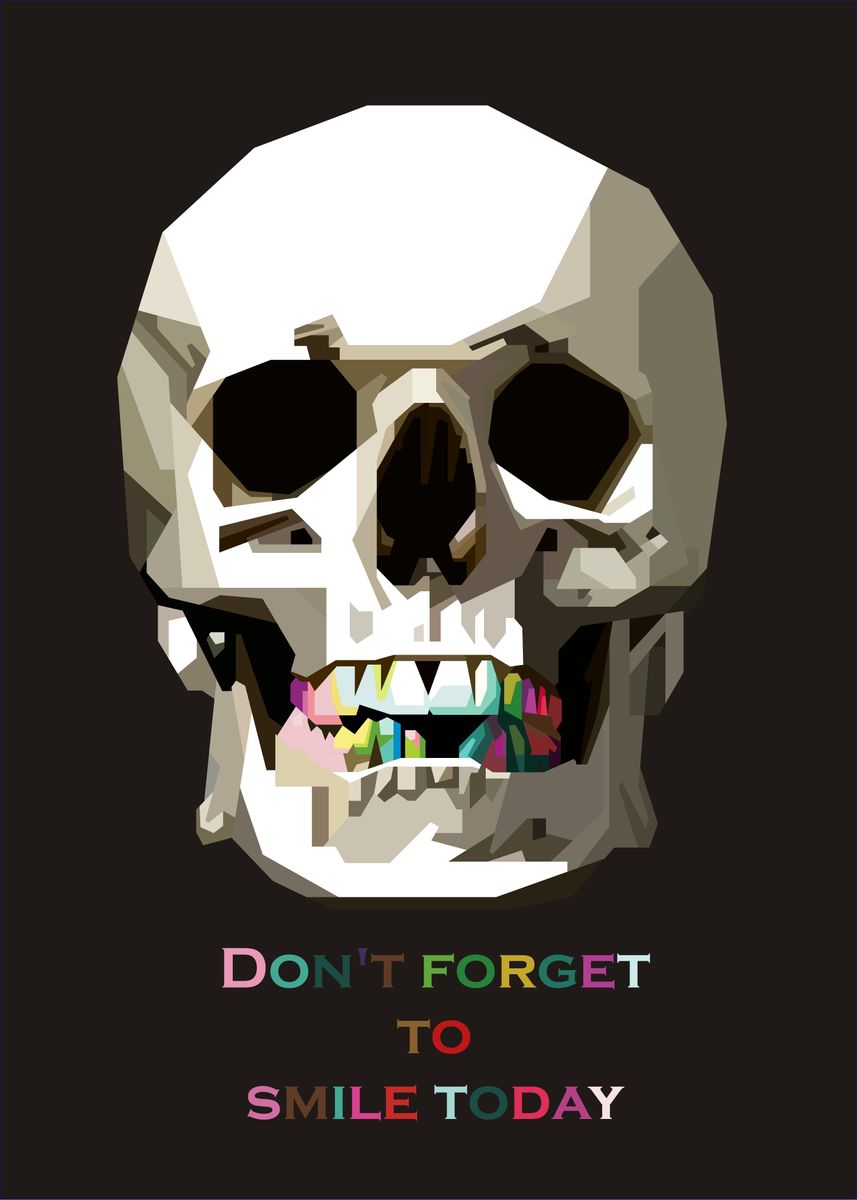 'human skull in artwork' Poster, picture, metal print, paint by ...