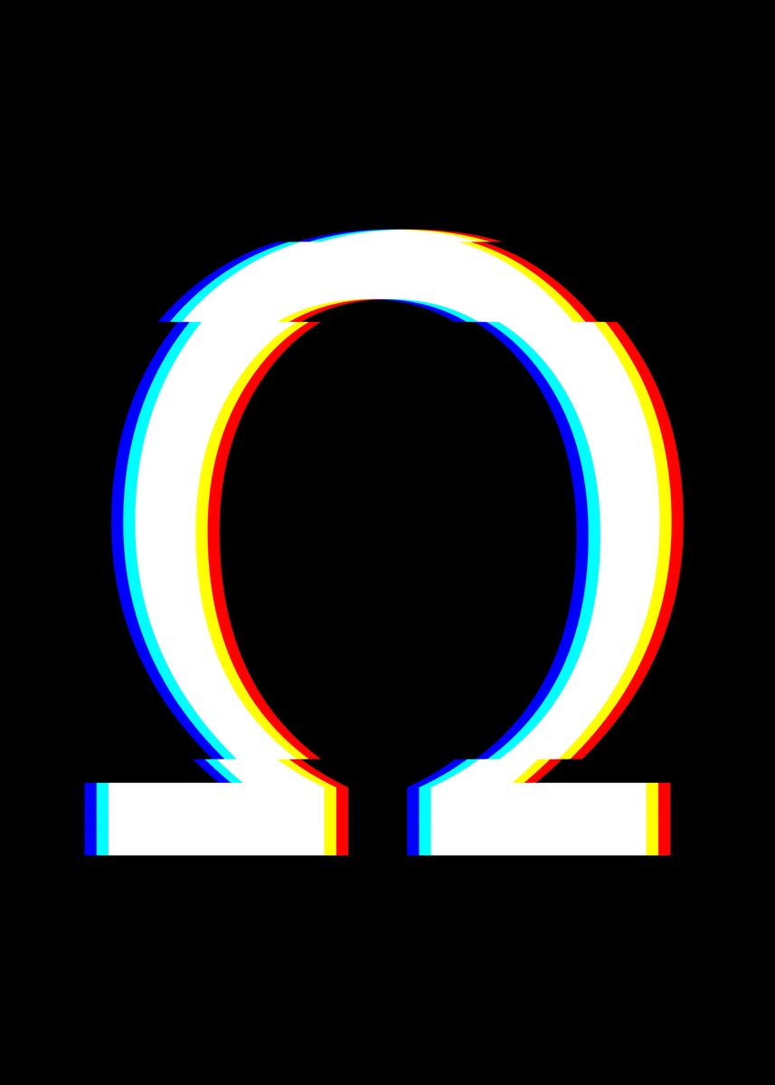'Omega Symbol Glitch Art' Poster, picture, metal print, paint by Masaki ...