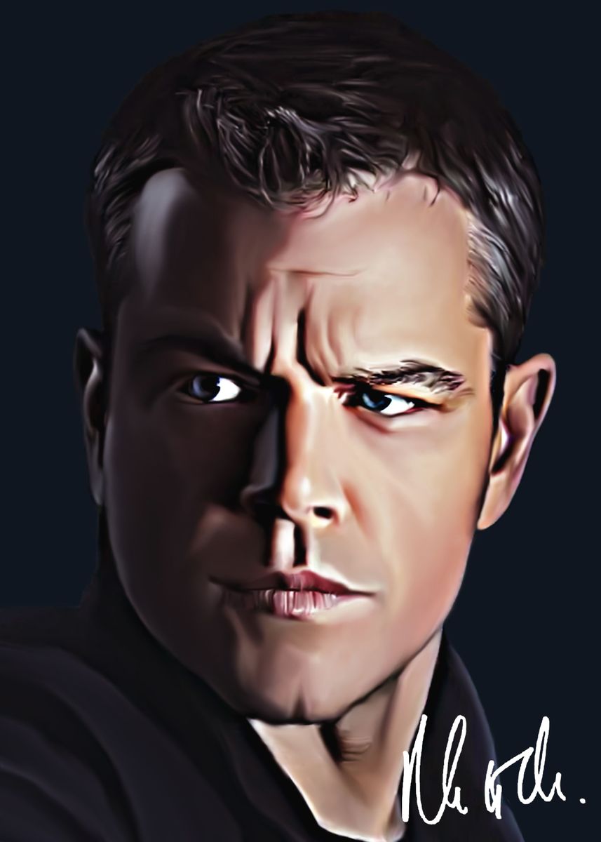 'Matt Demon' Poster, picture, metal print, paint by R Studio | Displate