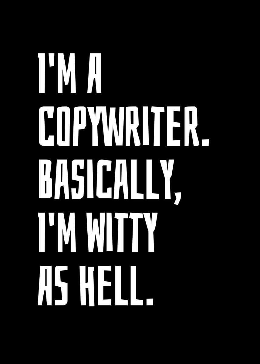 'Copywriter' Poster, picture, metal print, paint by MarkOnDark | Displate