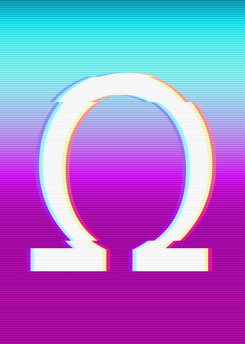 'Omega Symbol Vaporwave' Poster, picture, metal print, paint by Masaki ...
