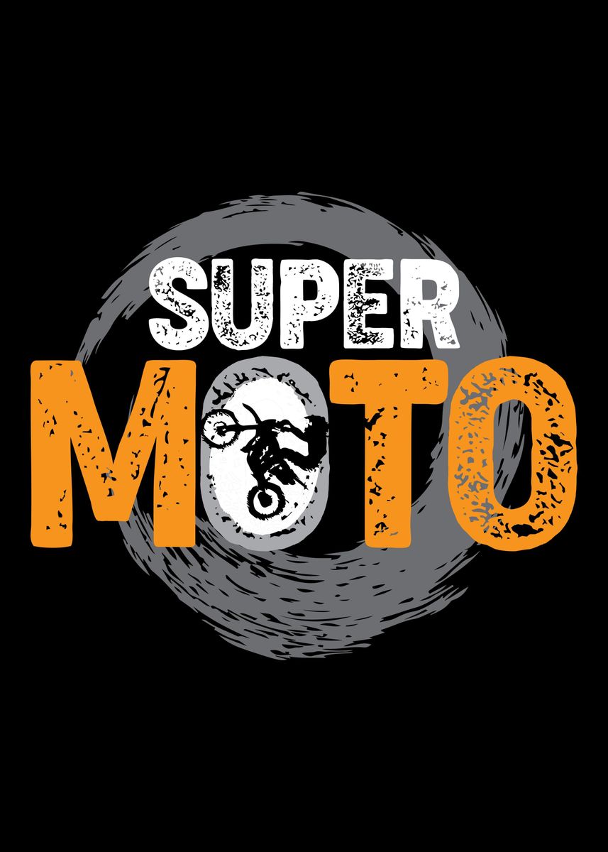 'Supermoto Motocross Motorc' Poster, picture, metal print, paint by ...