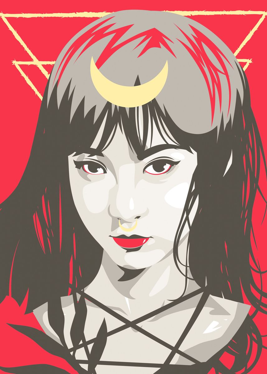 'Moon girl' Poster by Evgenuy Merkushov | Displate