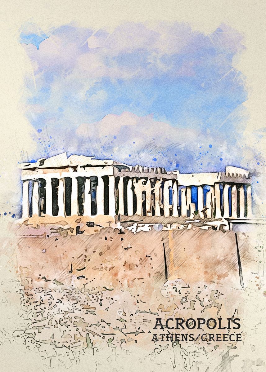 'Acropolis' Poster, picture, metal print, paint by Printed Artings ...