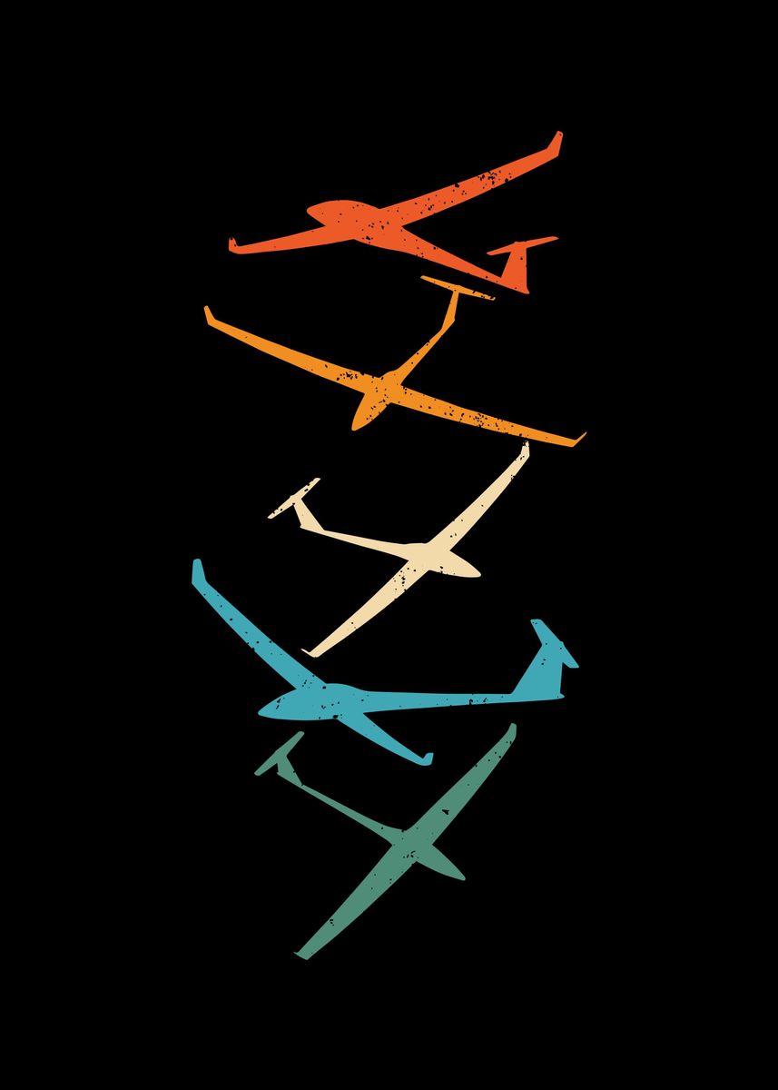 'Glider Pilot Soar Gift' Poster, picture, metal print, paint by TW ...