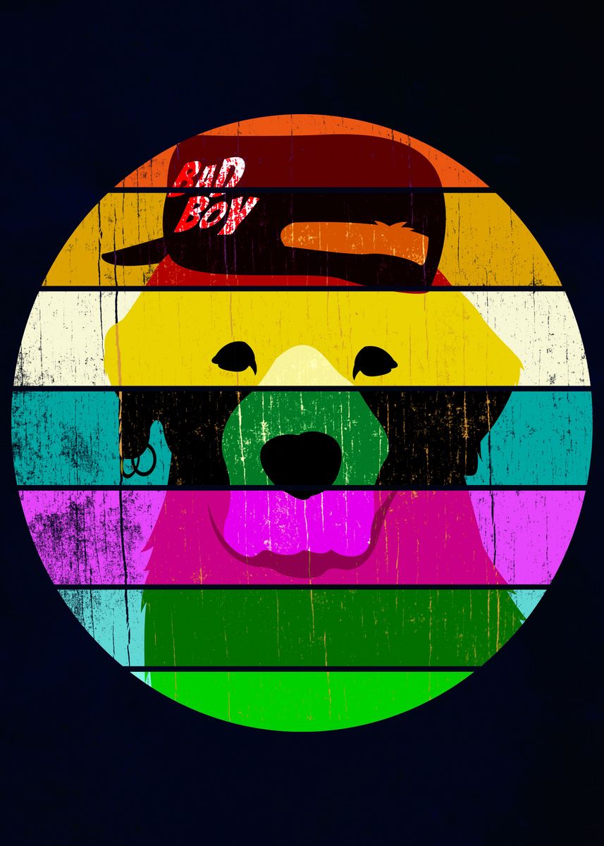 'Bad Boy Vintage Doggo' Poster by Design Layers | Displate