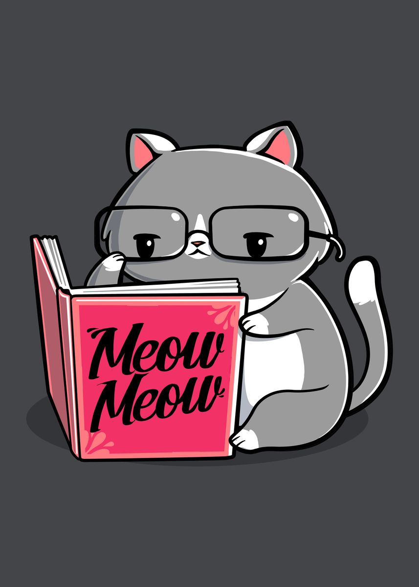 'Books for Cats Meow Meow' Poster by Tobias Fonseca | Displate