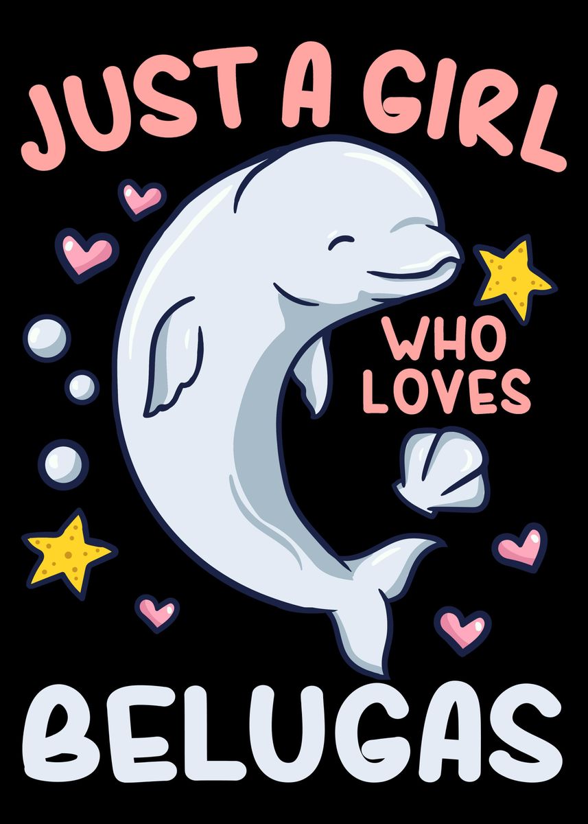 'Beluga Whales Beluga Lover' Poster, picture, metal print, paint by ...