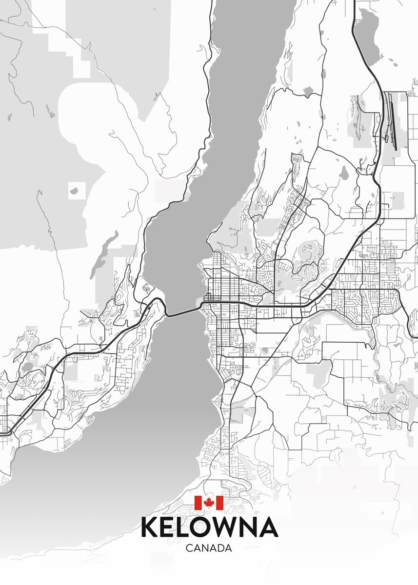 'Kelowna CA' Poster, picture, metal print, paint by IMR Designs | Displate