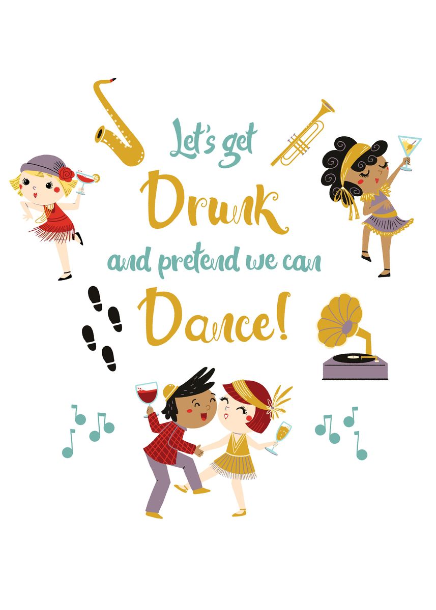 'swing dance' Poster, picture, metal print, paint by Angela Sbandelli ...