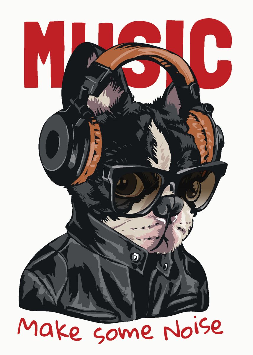 'MUSIC NOISE CAT' Poster, picture, metal print, paint by StonerPlates ...