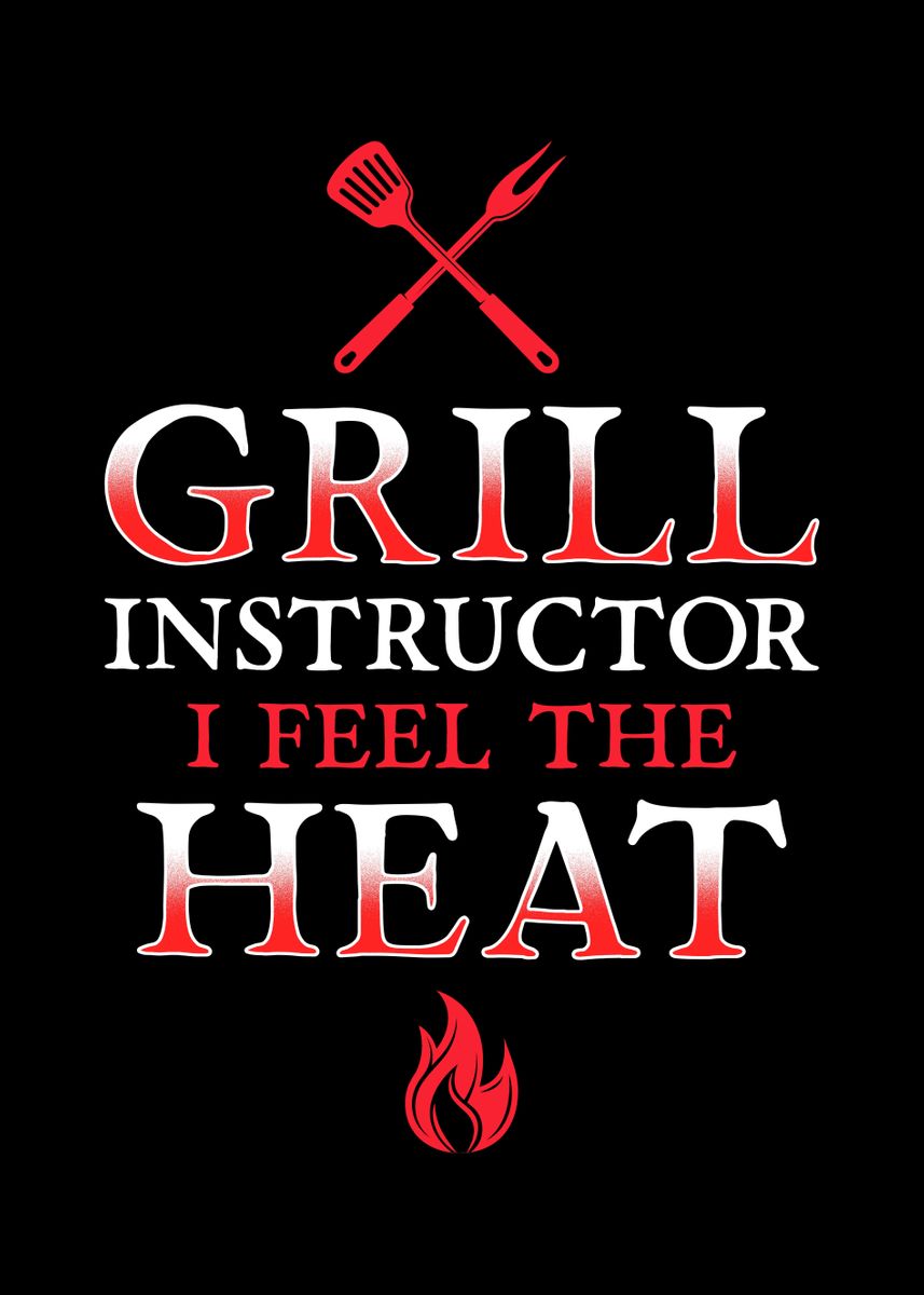 'BBQ Grilling Grill Saying' Poster, picture, metal print, paint by ...