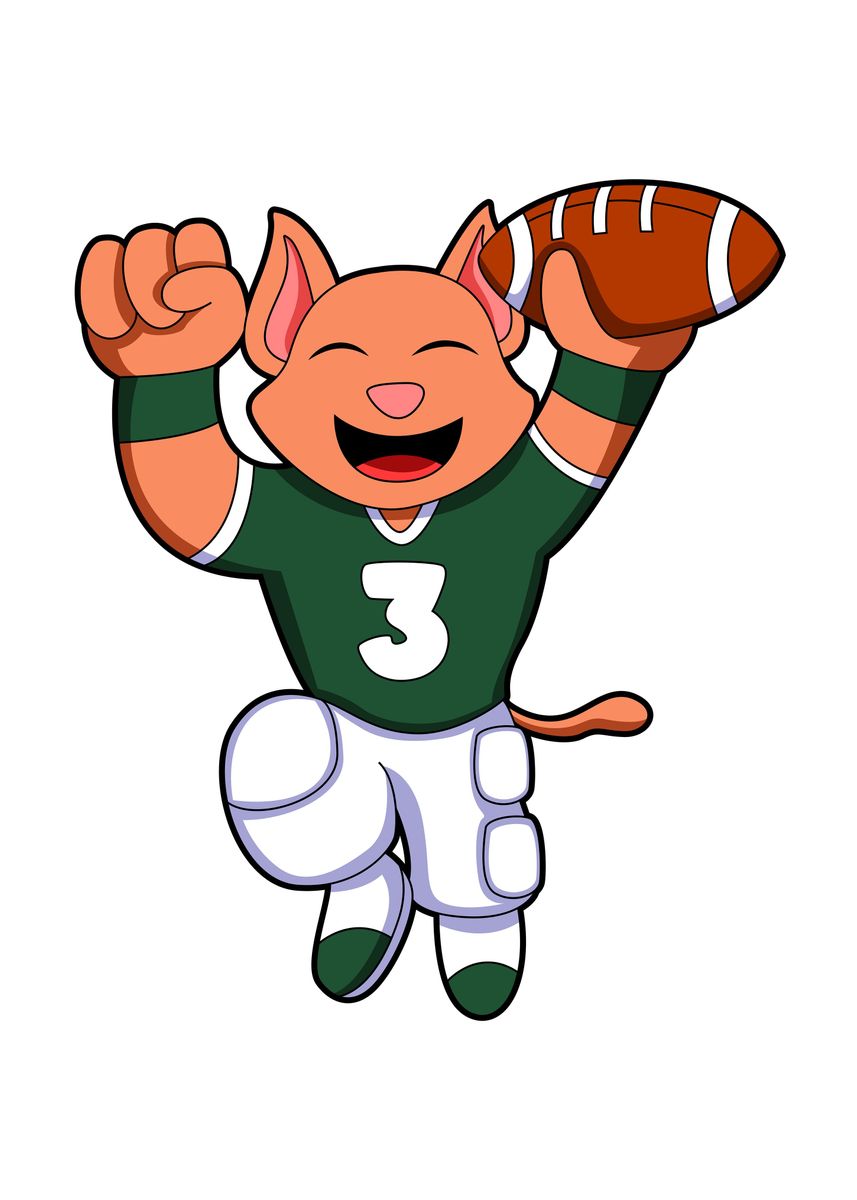 'Cat Football Sports' Poster, picture, metal print, paint by Markus ...