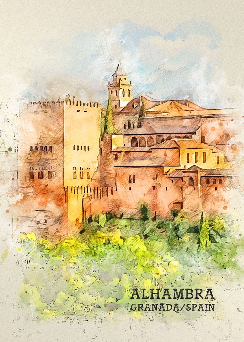 'Alhambra' Poster, picture, metal print, paint by Printed Artings ...
