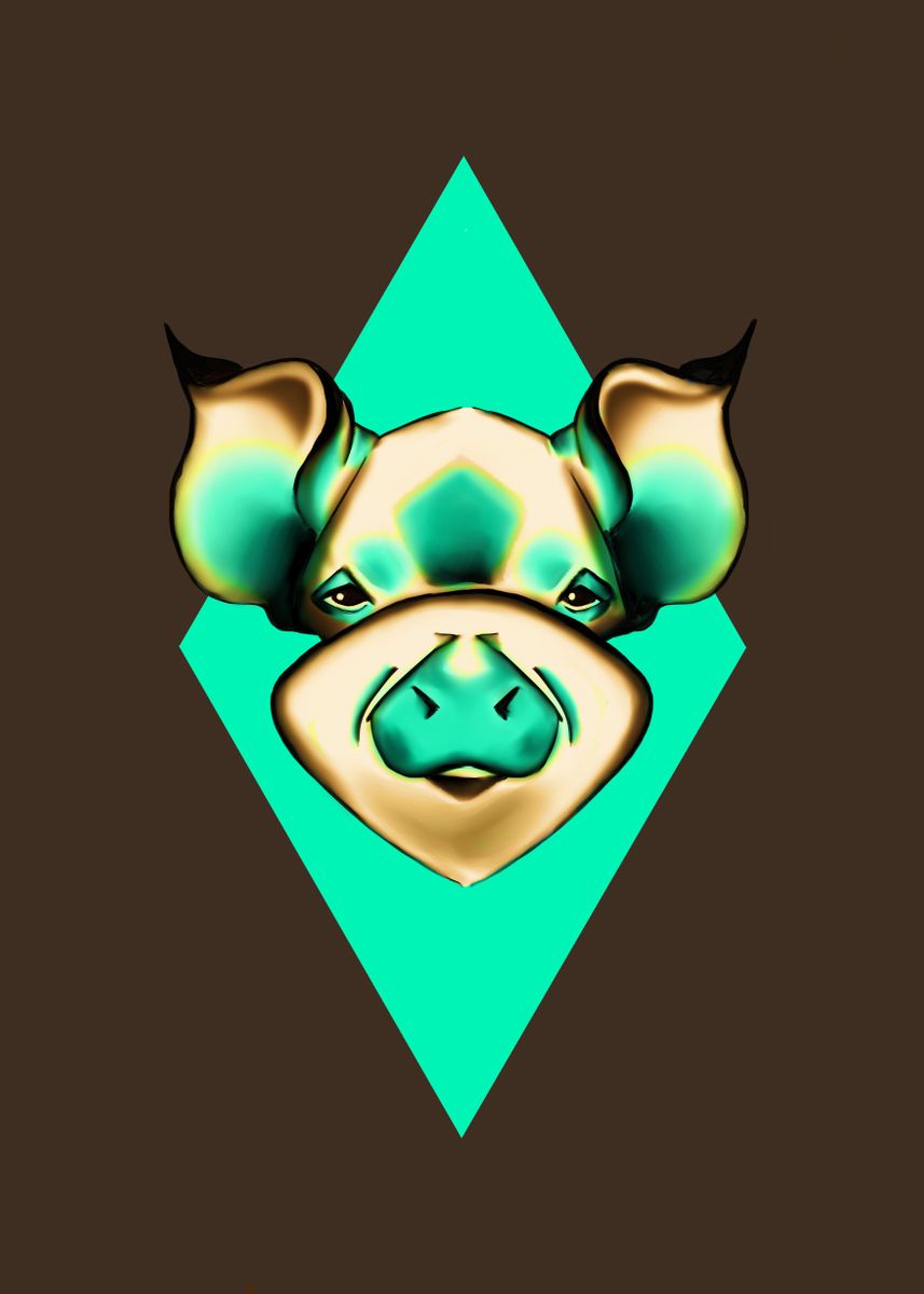 'PIG' Poster, picture, metal print, paint by arvee Gibson | Displate