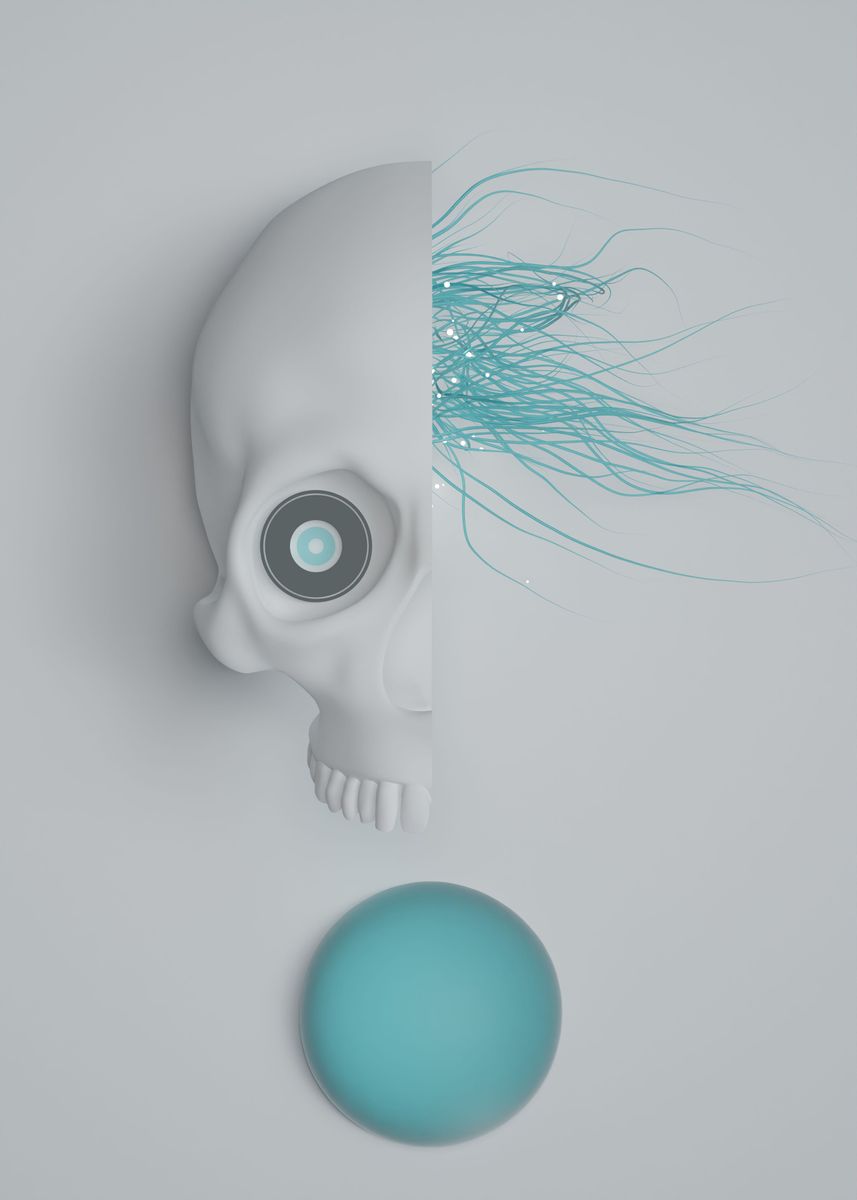 'Skull Virus' Poster, picture, metal print, paint by Bertil Hansen ...