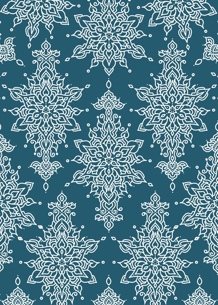 'Lace pattern with blue' Poster by CiniArt | Displate