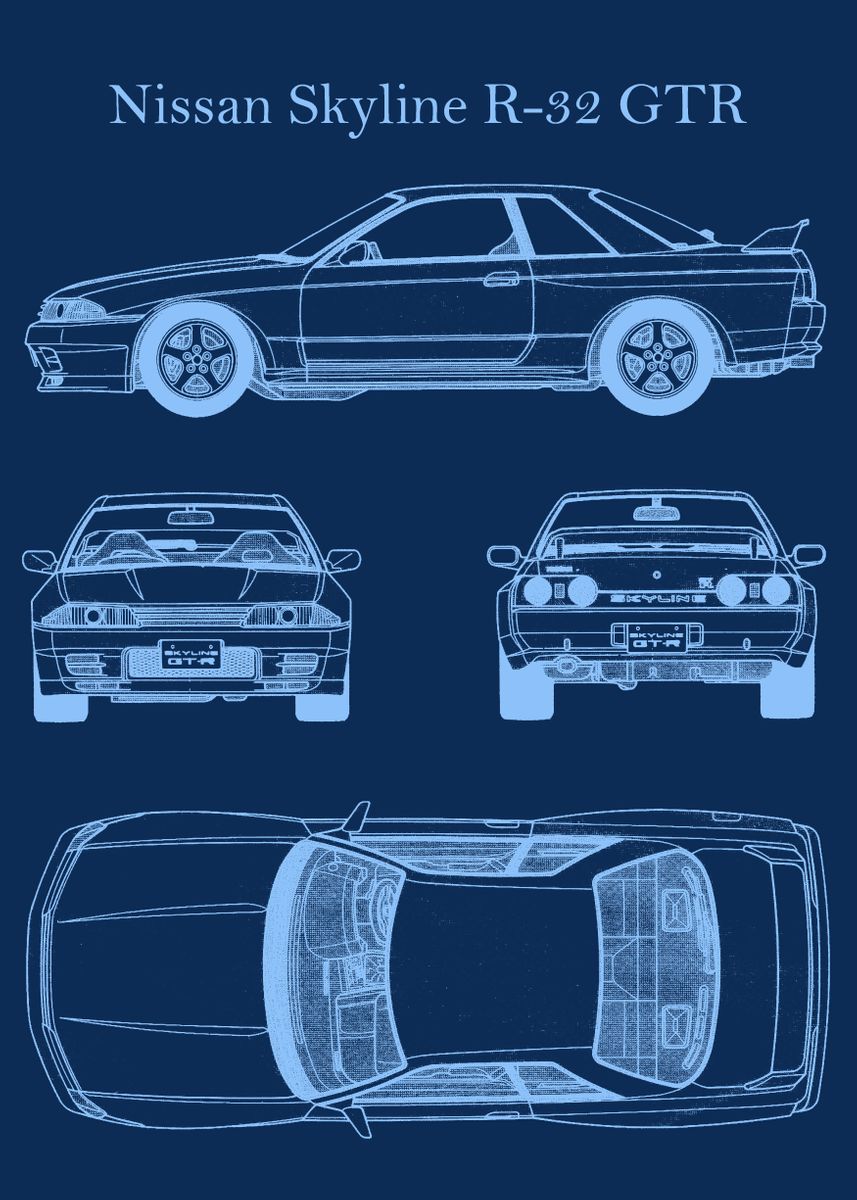 'Nissan Skyline R32 GTR ' Poster, picture, metal print, paint by shiner ...