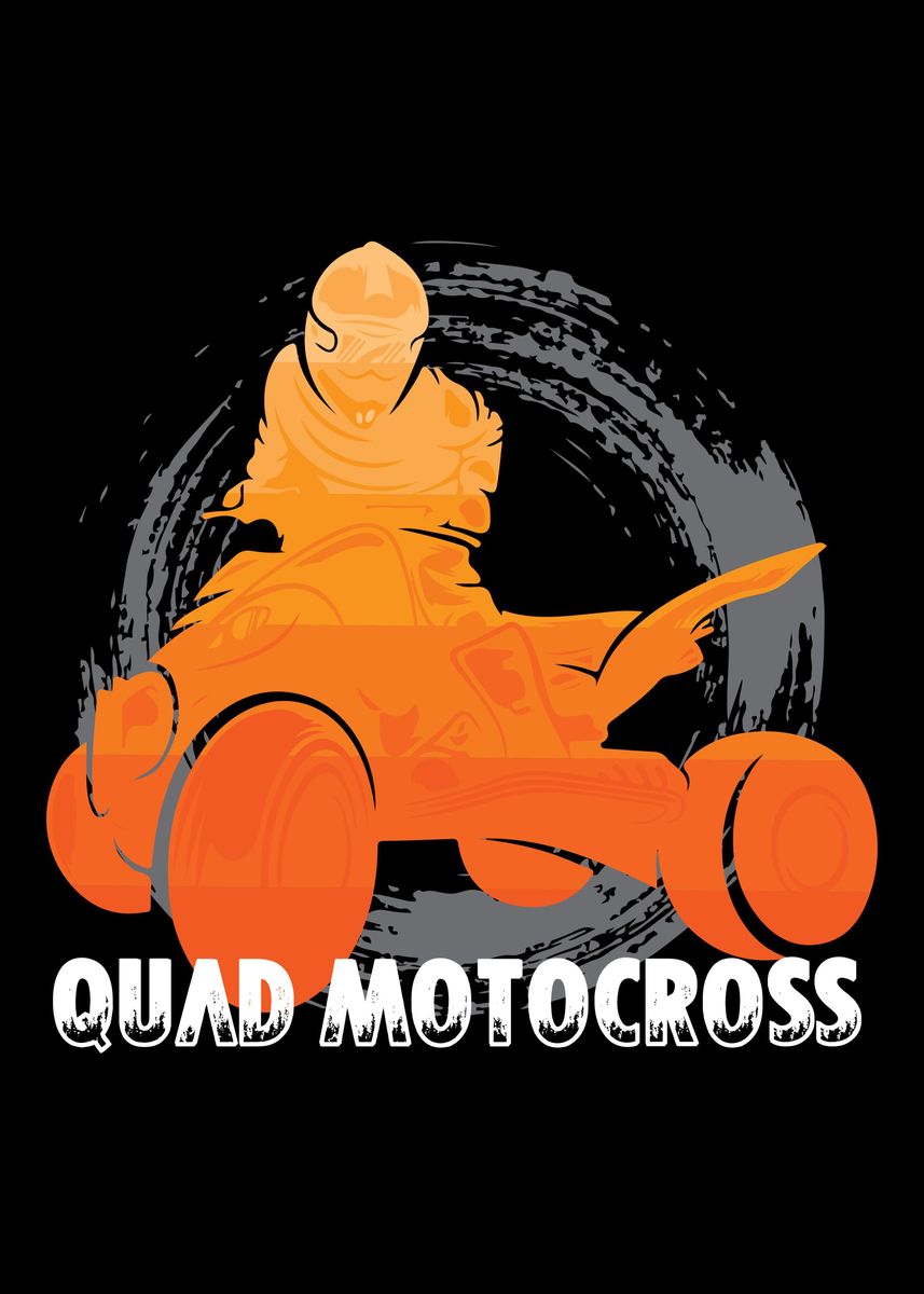 'Quad Motocross ATV Racing' Poster, picture, metal print, paint by ...