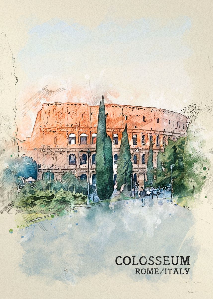 'Colosseum' Poster, picture, metal print, paint by Printed Artings ...