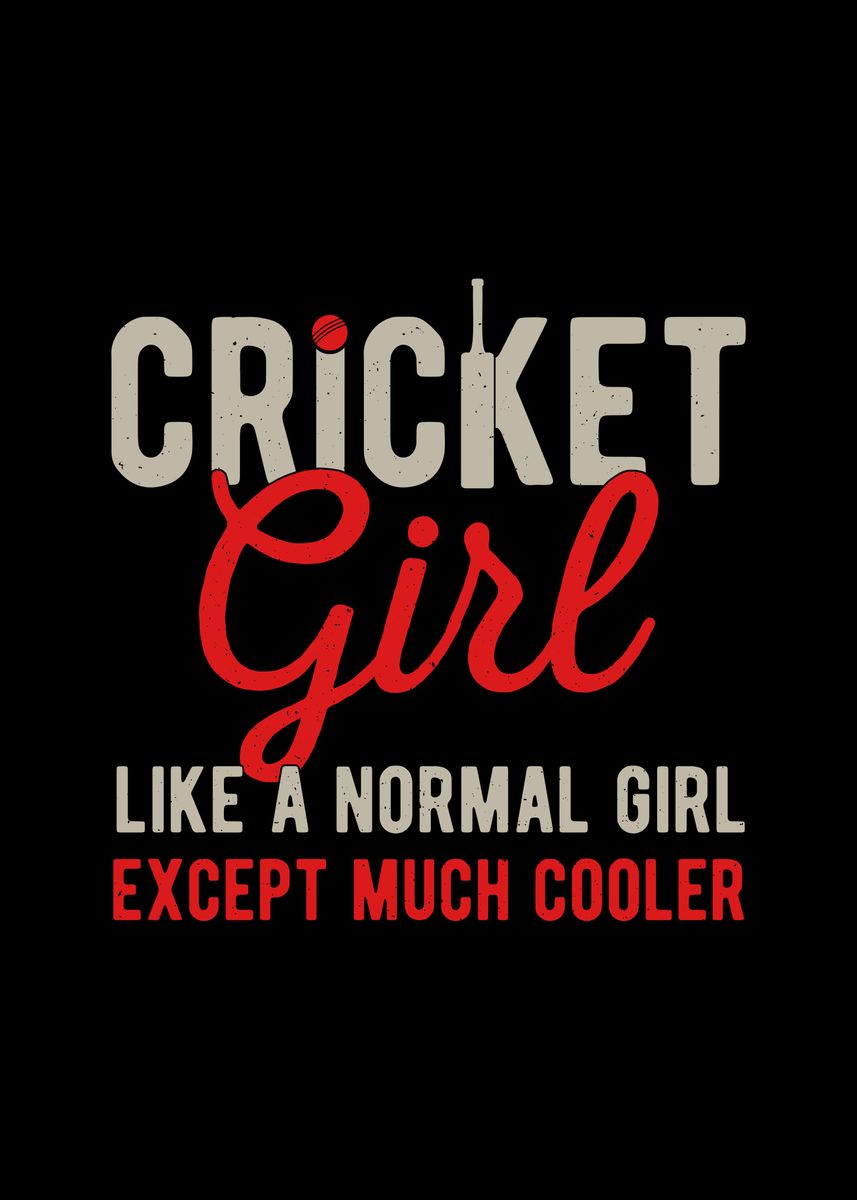 'Cricket Girl' Poster, picture, metal print, paint by Visualz | Displate