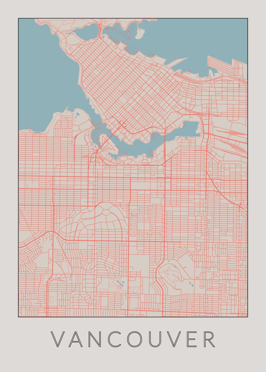 'Vancouver Vintage Map' Poster by dkDesign | Displate