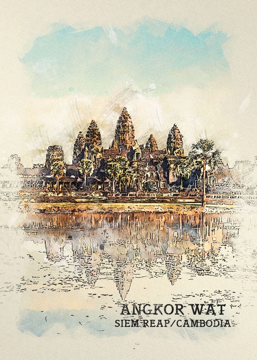 'Angkor Wat' Poster, picture, metal print, paint by Printed Artings ...