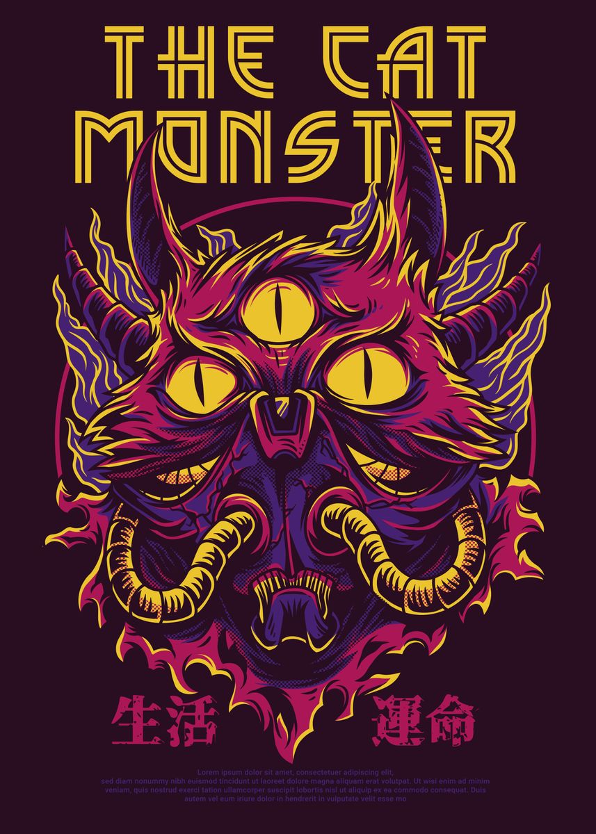 'Cat Monster' Poster by Dark Of Chaos | Displate