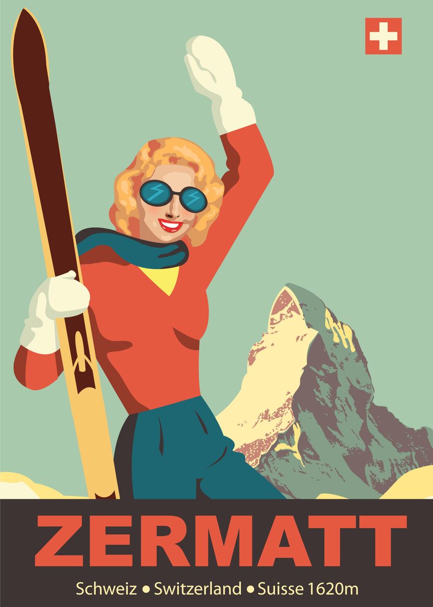 'Girl on Zermatt' Poster, picture, metal print, paint by Long Shot ...