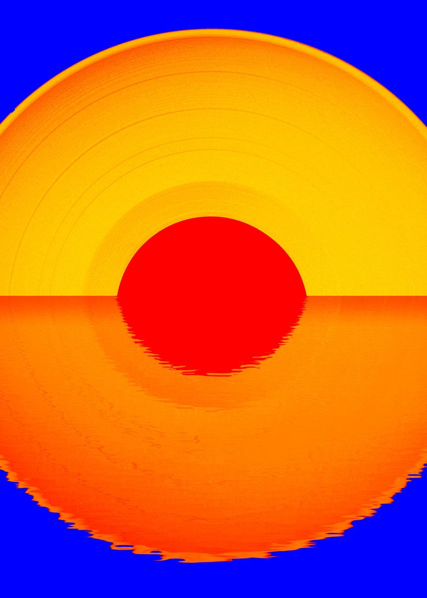 'Vinyl Sunset' Poster, picture, metal print, paint by Derek Adams ...